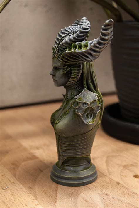 Lilith Bust Resin 3d Printed And Painted To Look Like Weathered Stone