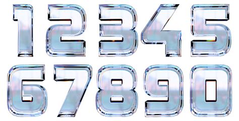 분산 효과가 있는 3d 투명 광택 숫자 세트입니다 무지개 색깔 반사 유리 크리스탈 분산 효과가 있는 3d 유리 번호 상자 추상