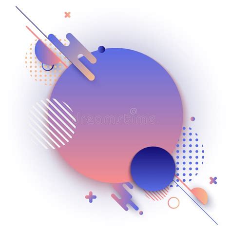Creative Abstract Background Geometric Circle Gradient Shape Pattern With Line Stock Vector