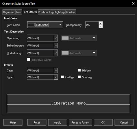 Write Modify Character FontEffects Class OOO Development Tools Documentation