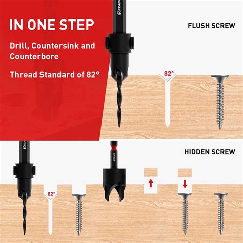 Wood Countersink Drill Bit Set With 14 Hex Shank