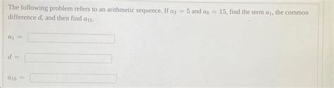 solved determine if the following sequence is an arithmetic