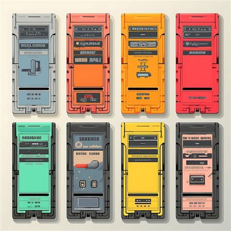 레트로 비디오 게임 카트리지 태그 픽셀 아트 그래픽 게임 카트 2d 카드 디자인 크리에이티브 일러스트레이션 프리미엄 사진