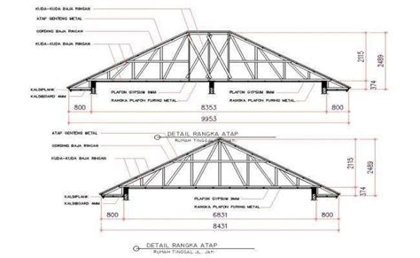Truss Roof Section Drawing Dwg File Artofit
