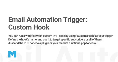 Email Automation Trigger Custom Hook Mailster Knowledge Base