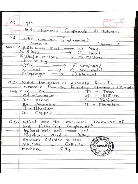 7th Element Compound And Mixtures Pdf