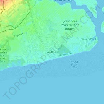 Ewa Beach Topographic Map Elevation Terrain