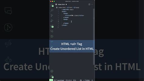 Create Unordered Lists In Html Ul Tag Html Tutorial For Beginners