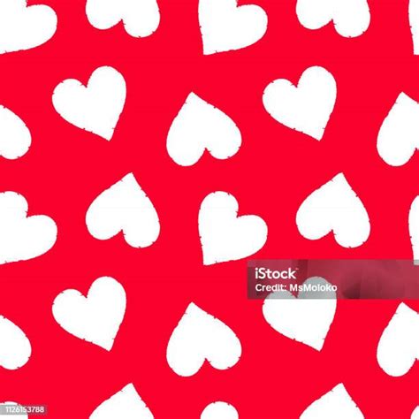 손으로 그린된 원활한 레드 심장 패턴입니다 발렌타인 데이 벡터 배경입니다 공휴일에 대한 스톡 벡터 아트 및 기타 이미지 공휴일 귀여운 그리기 Istock