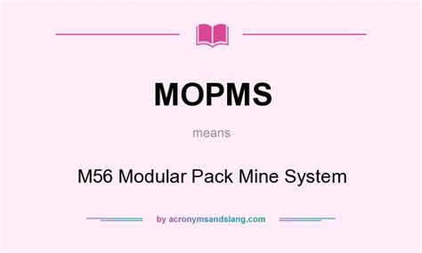Mopms M56 Modular Pack Mine System In Undefined By