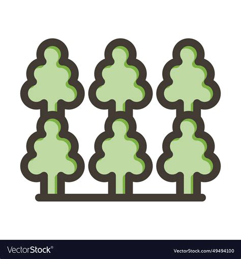 Forest Thick Line Filled Colors Icon For Personal Vector Image