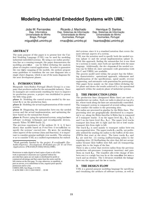 Pdf Modeling Industrial Embedded Systems With Uml