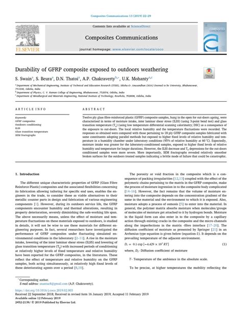 Durability Of Gfrp Exposed To Weathering Pdf Composite Material