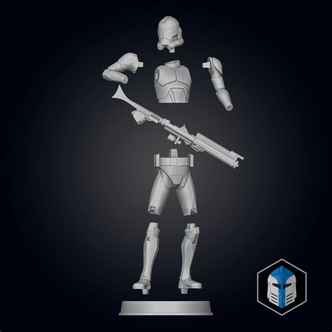 Animated Clone Trooper Figurine Pose 1 3d Print Files Galactic Armory