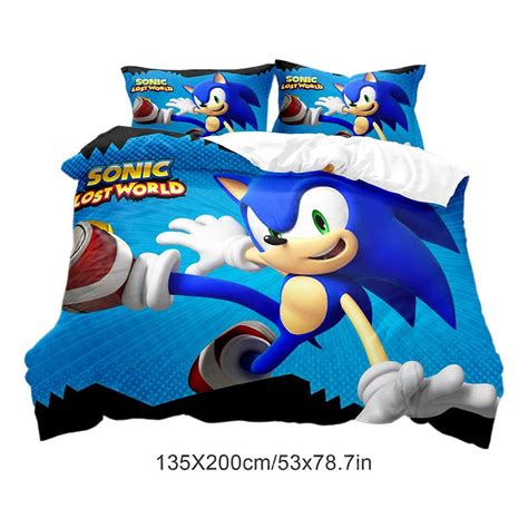 Sonic Sonic Cartoon And Animation Sheet And Comforter Set Fruugo Uk