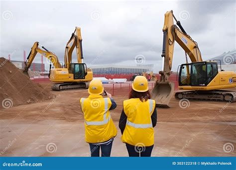 Construction Engineer Supervising Work At Building Site Neural Network
