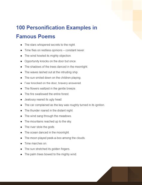 What Is A Simple Example Of Personification In Poetry Free Worksheets Printable