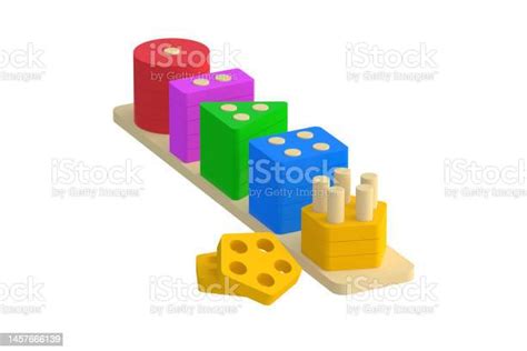 흰색 배경에 격리된 취학 전 교육을 위한 기하학적 도형이 있는 분류기 교육 논리 장난감 몬테소리 게임 3차원 형태에 대한 스톡 사진 및 기타 이미지 Istock