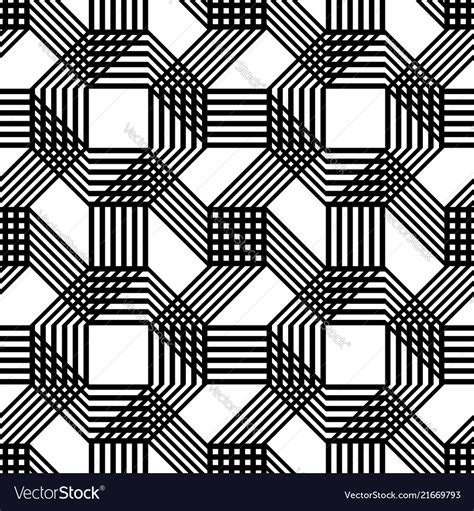 Design Seamless Monochrome Geometric Pattern Vector Image