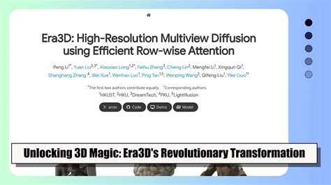 Revolutionary Era3d Transforming Single Images Into High Resolution