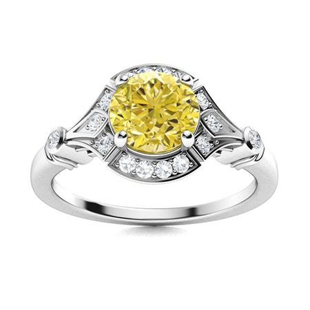 Yellow Diamond Rings For Women Lab Created Diamondere