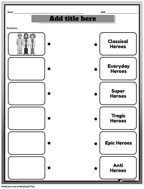 Hero Worksheets Define Heroes With Storyboard That 2025