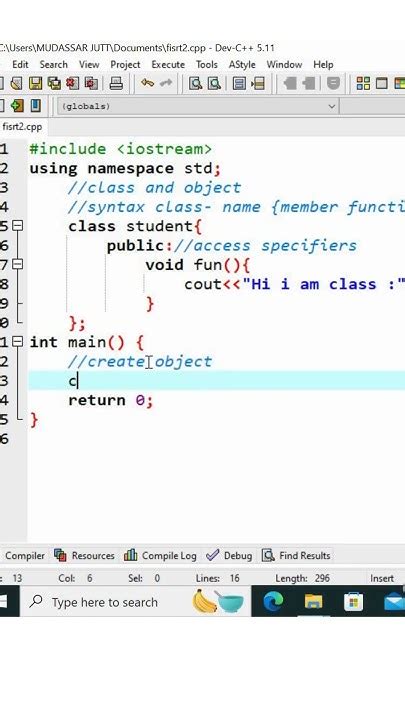 Classes And Objects In C Programming Short Oop Mh Coding Youtube