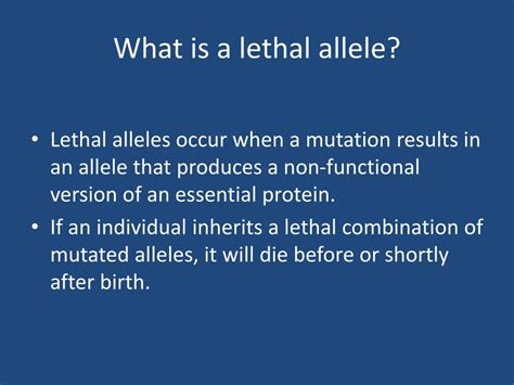 Ppt Lethal Alleles Powerpoint Presentation Free Download Id 2420666