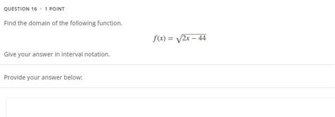Solved QUESTION 161 POINT Find The Domain Of The Following Chegg Com