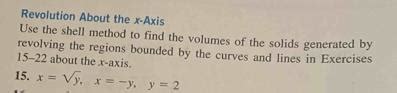 Solved Revolution About The X Axis Use The Shell Method To Chegg Com