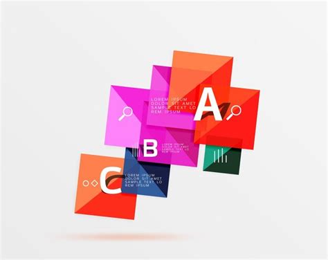 Premium Vector Overlapping Square Infographics Vector Template