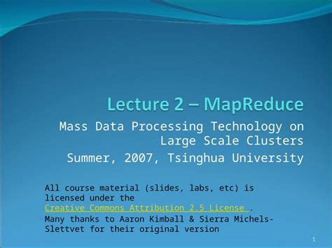 Ppt Mass Data Processing Technology On Large Scale Clusters Summer 2007 Tsinghua University