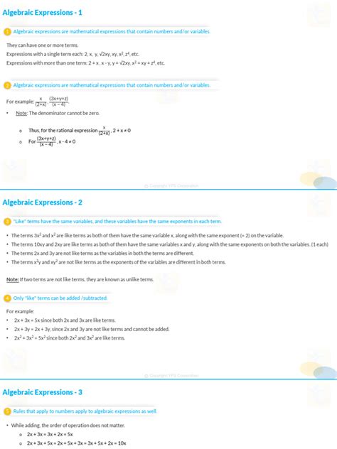 Algebraicexpressionssummary Pdf Abstract Algebra Arithmetic
