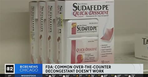 Fda Experts Say Common Over The Counter Decongestant Doesnt Work Cbs Chicago
