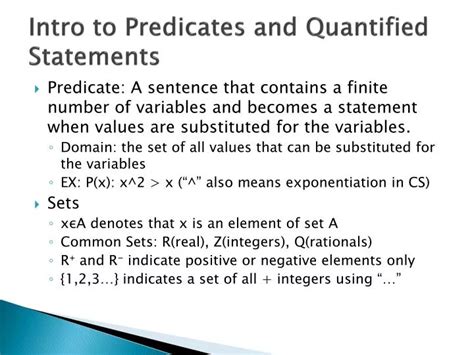 Ppt Intro To Predicates And Quantified Statements Powerpoint