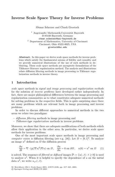 PDF Inverse Scale Space Theory For Inverse Problems