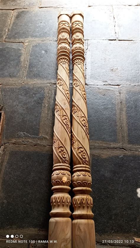 Two Carved Wooden Poles For Home Decor Carved Wooden Pillar Design