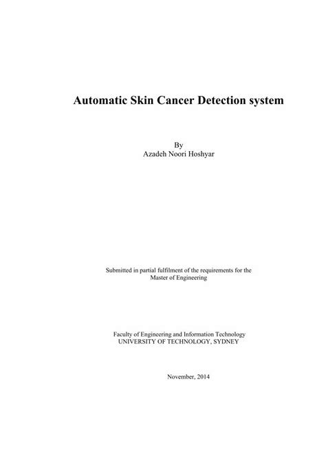 Pdf Automatic Skin Cancer Detection System Automatic Skin Cancer Detection System By Azadeh