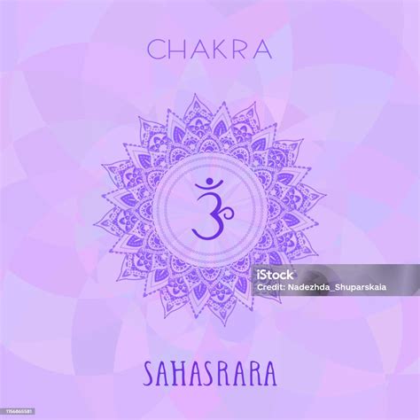 추상적인 배경에 기호 차크라 Sahasrara와 벡터 그림 쿤달리니에 대한 스톡 벡터 아트 및 기타 이미지 쿤달리니 건강한 생활방식 기하 Istock