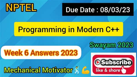 Programming In Modern C Week 6 Quiz Assignment 6 Solution Nptel Swayam 2023 Youtube