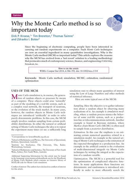 why monte carlo important pdf monte carlo method statistics