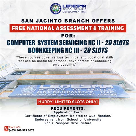 Ledesma School Of Skills Development Inc San Jacinto Branch
