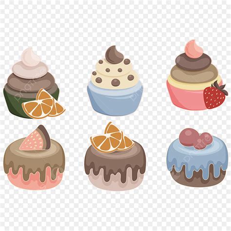 외부 윤곽선과 모듬 된 컵 케이크의 컬렉션 과자 요소와 스티커 디자인 휴일 축하 Png 일러스트 및 벡터 에 대한 무료 다운로드 Pngtree