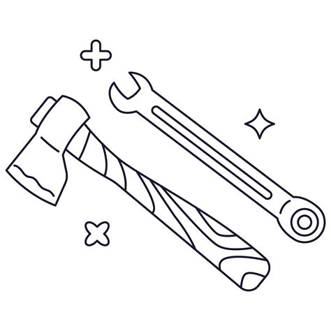 axe toolkit 2d outline illustrations 27085865 png