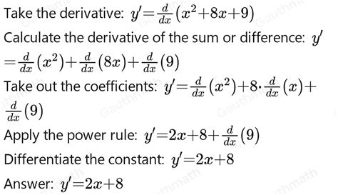 solved differentiate y x 2 8x 9 from first principles [math]