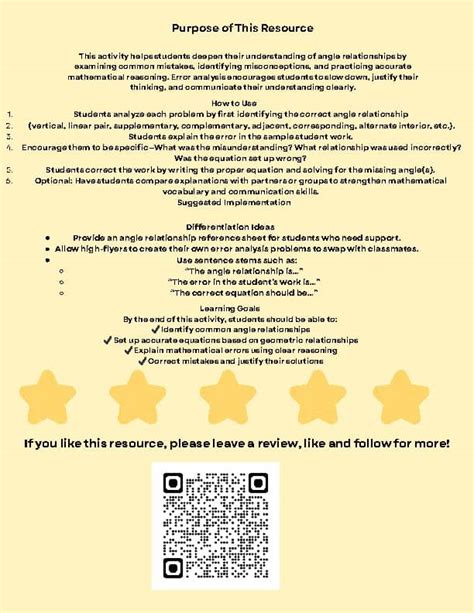 Angle Relationships Error Analysis Identifyexplaincorrect 7th Grade