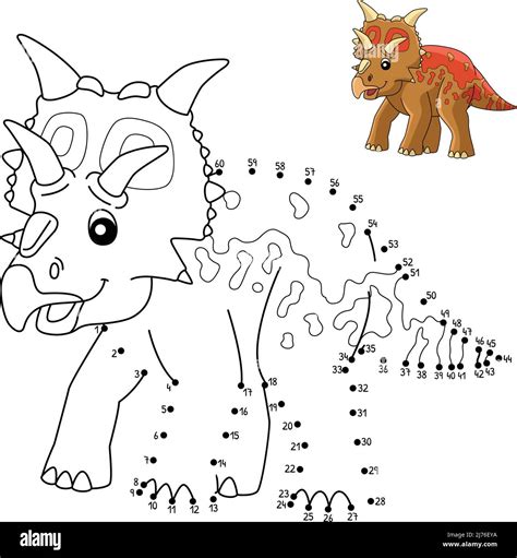 Dot To Dot Xenoceratops Dinosaur Coloring Isolated Stock Vector Image And Art Alamy