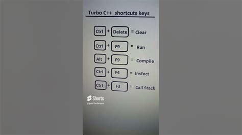 Turbo C Shortcuts Keys Sortvideo Youtube