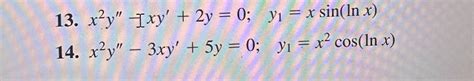 Solved In Problems 13 The Indicated Function Y1 X Is A Chegg Com