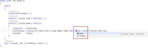 Vscode Editor Lookup Use The Wrong Field Names On Existing Calcformula In Where · Issue